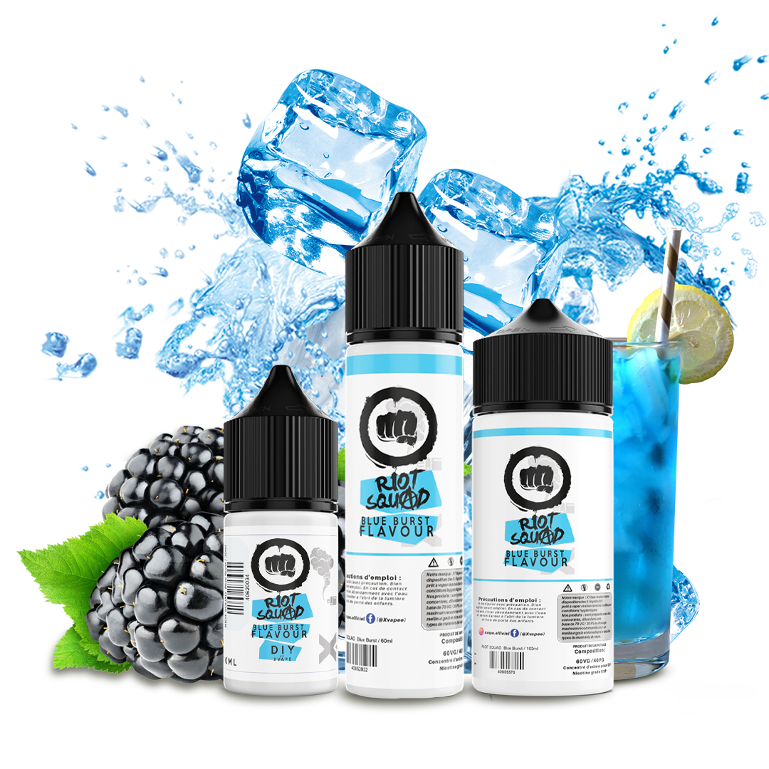E-liquide DIY Prêt à Vaper Blue Burst - Riot Squad - Xvape Maroc